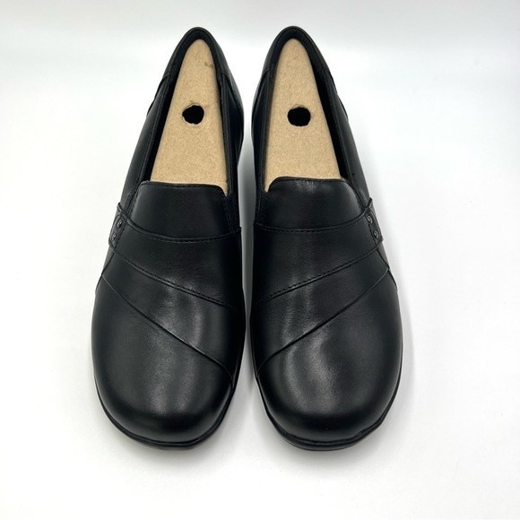 Clarks | Shoes | 7w 7 Wide Clarks Womens May Marigold Black Leather ...